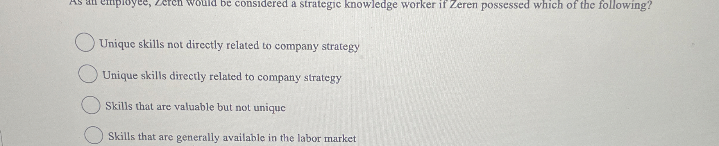 Solved Unique skills not directly related to company | Chegg.com