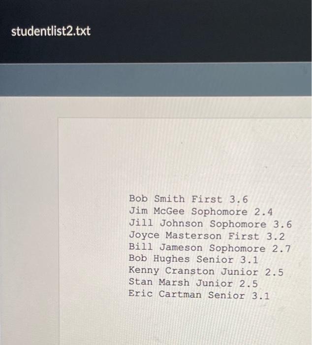 Solved Assume you are working with an input file that is | Chegg.com