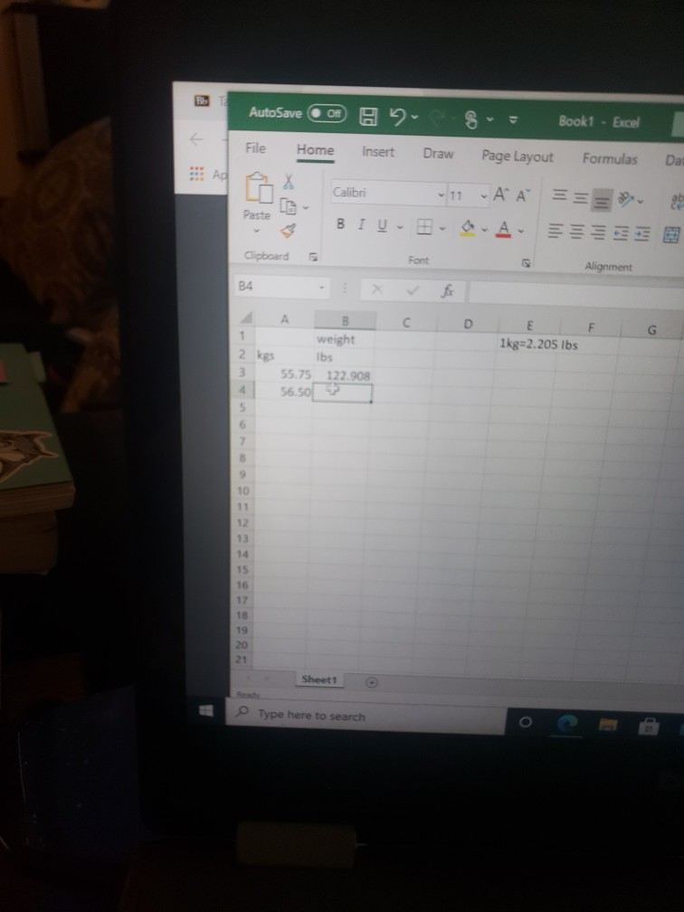 Solved AutoSave Book1 - Excel Home Insert Draw Page Layout | Chegg.com
