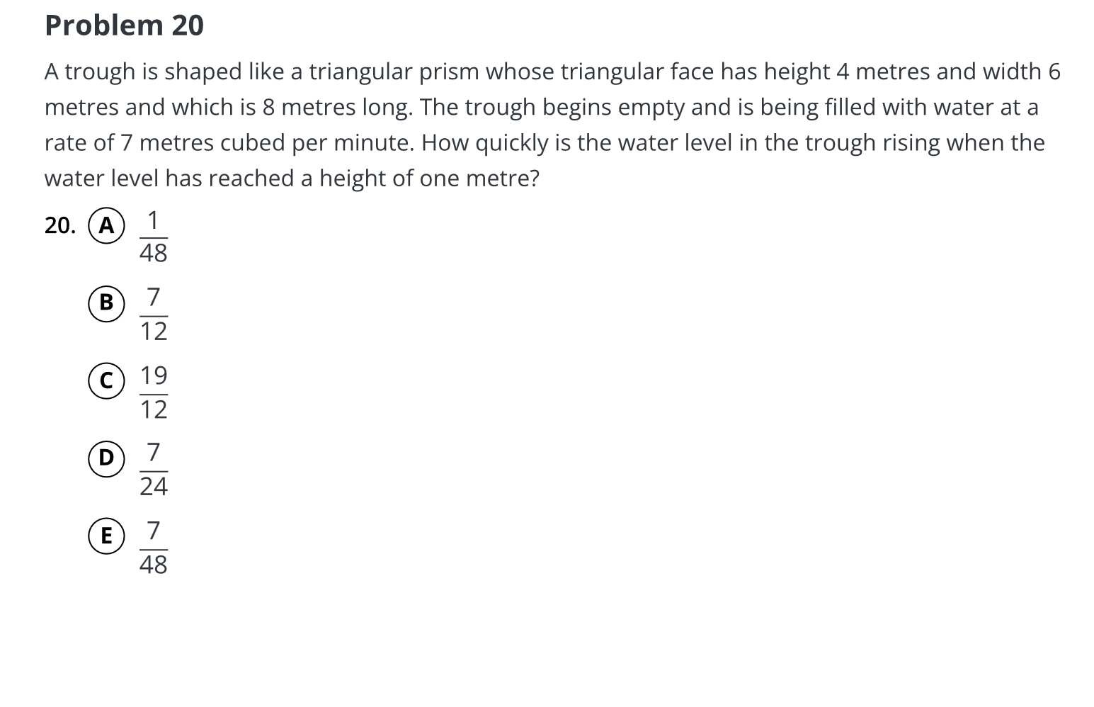 Solved Problem 20A trough is shaped like a triangular prism | Chegg.com
