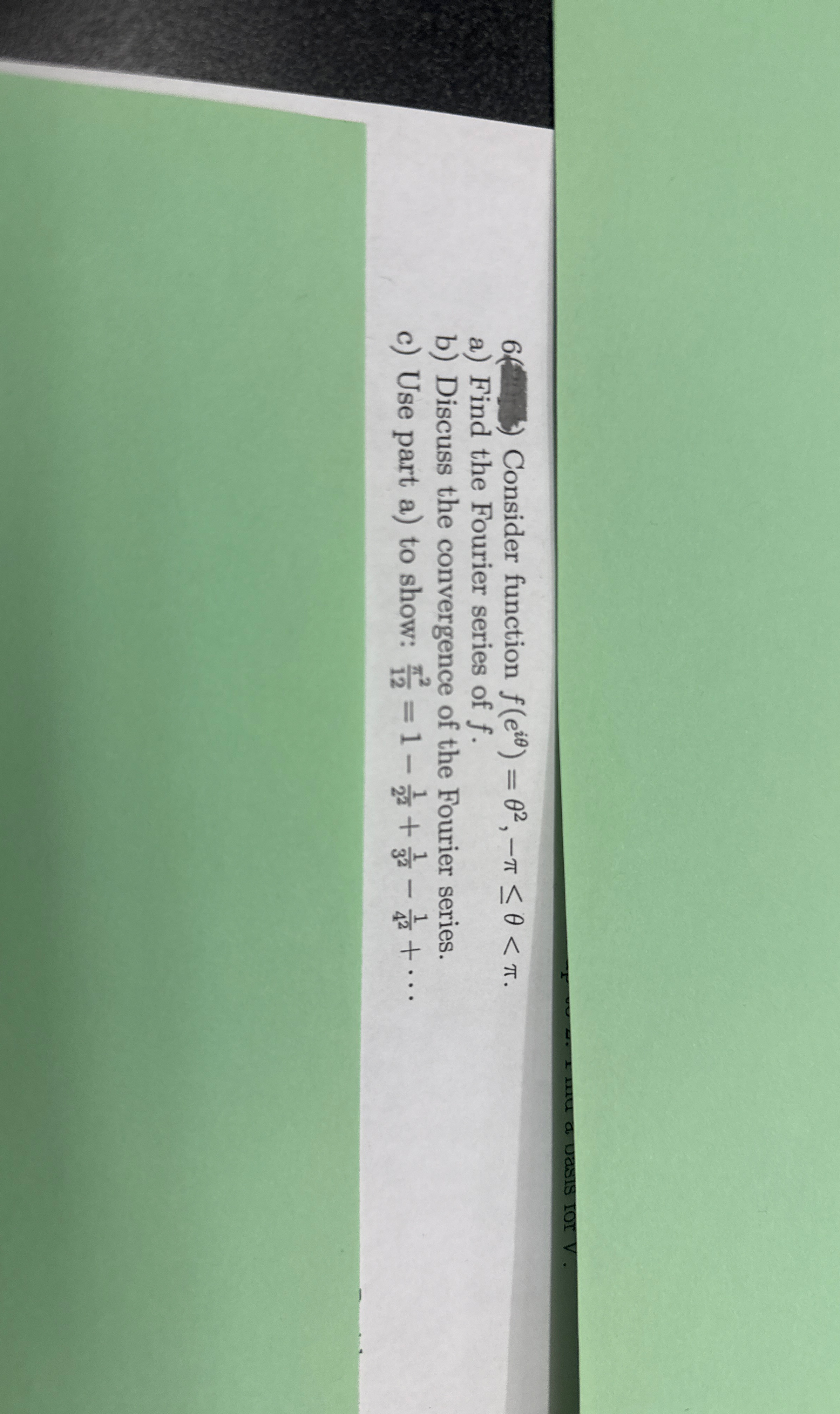 Solved A ﻿find The Fourier Series Of F B ﻿discuss The