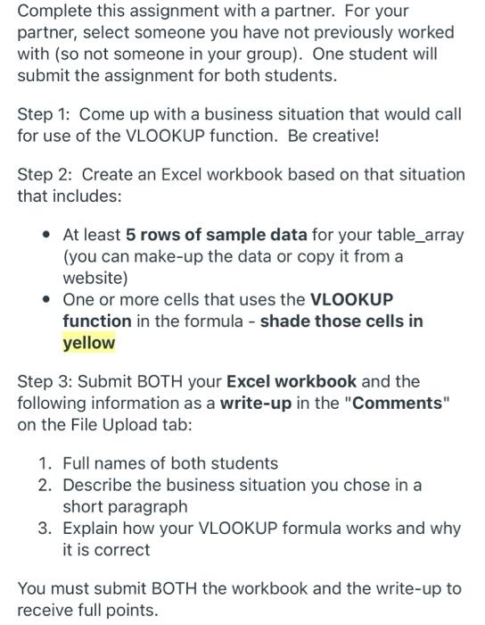 Solved Complete this assignment with a partner. For your | Chegg.com
