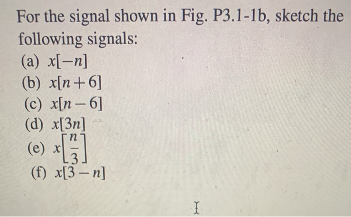 Solved Discrete time systems For the signal shown below | Chegg.com