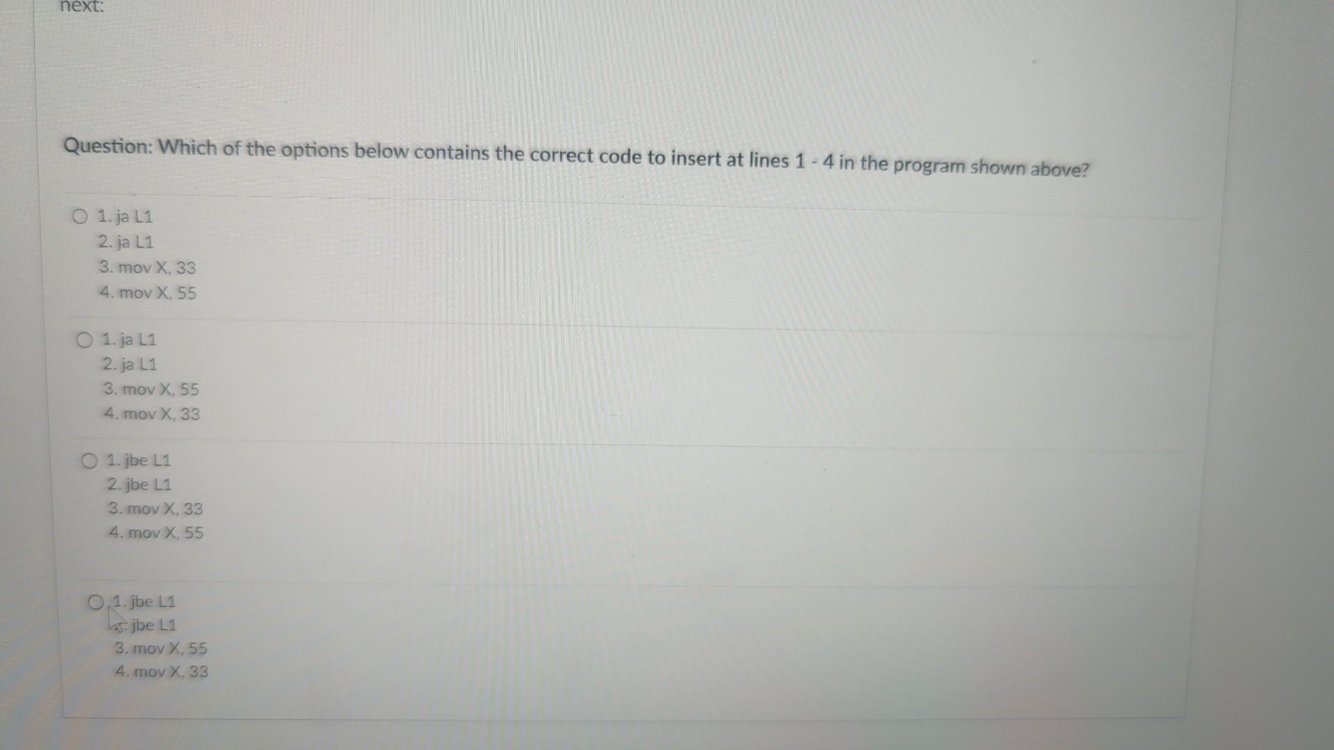 if( val1 > ECX ) AND ( ECX > EDX ) X=33; else X=55; | Chegg.com