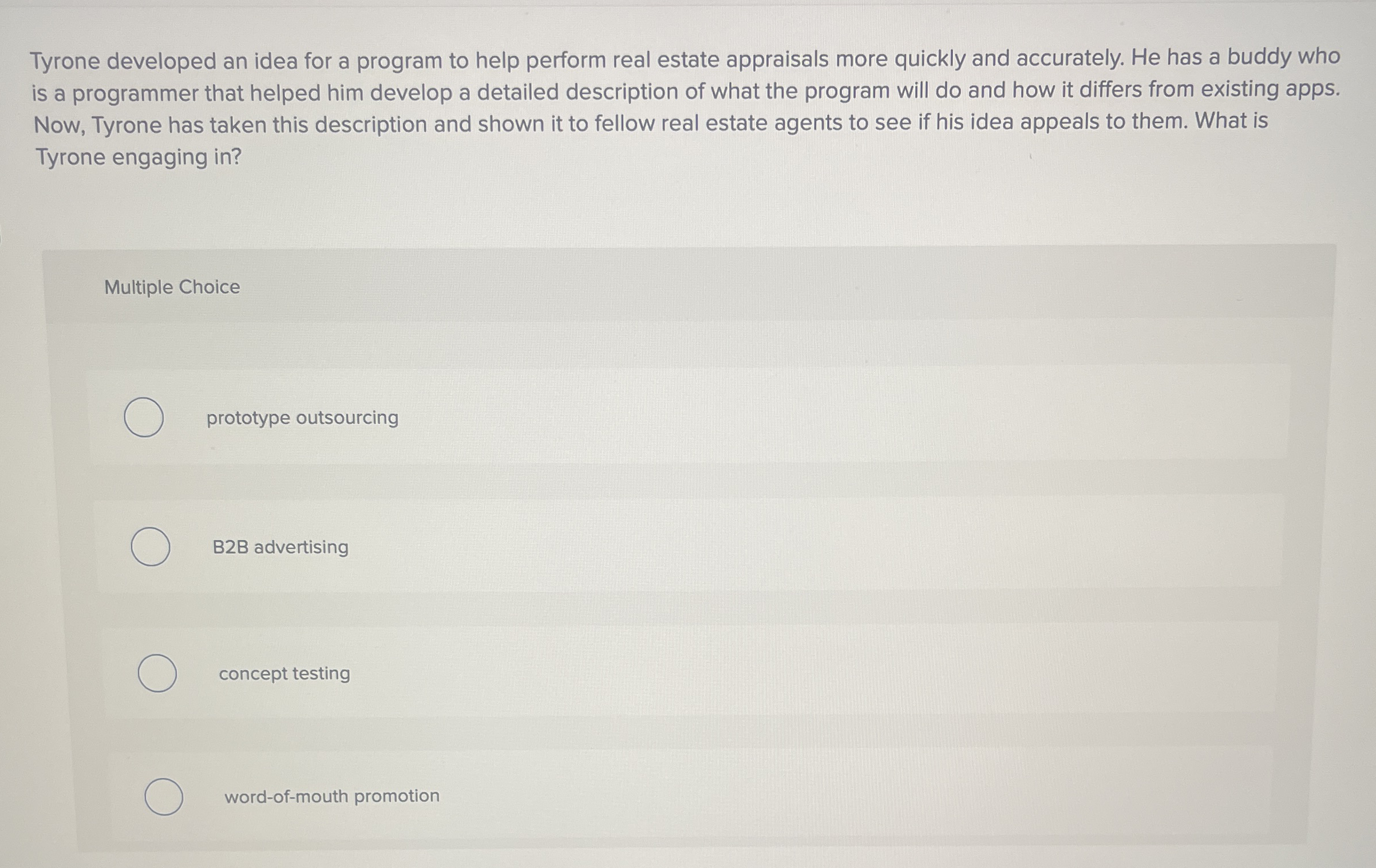 Solved Tyrone developed an idea for a program to help | Chegg.com