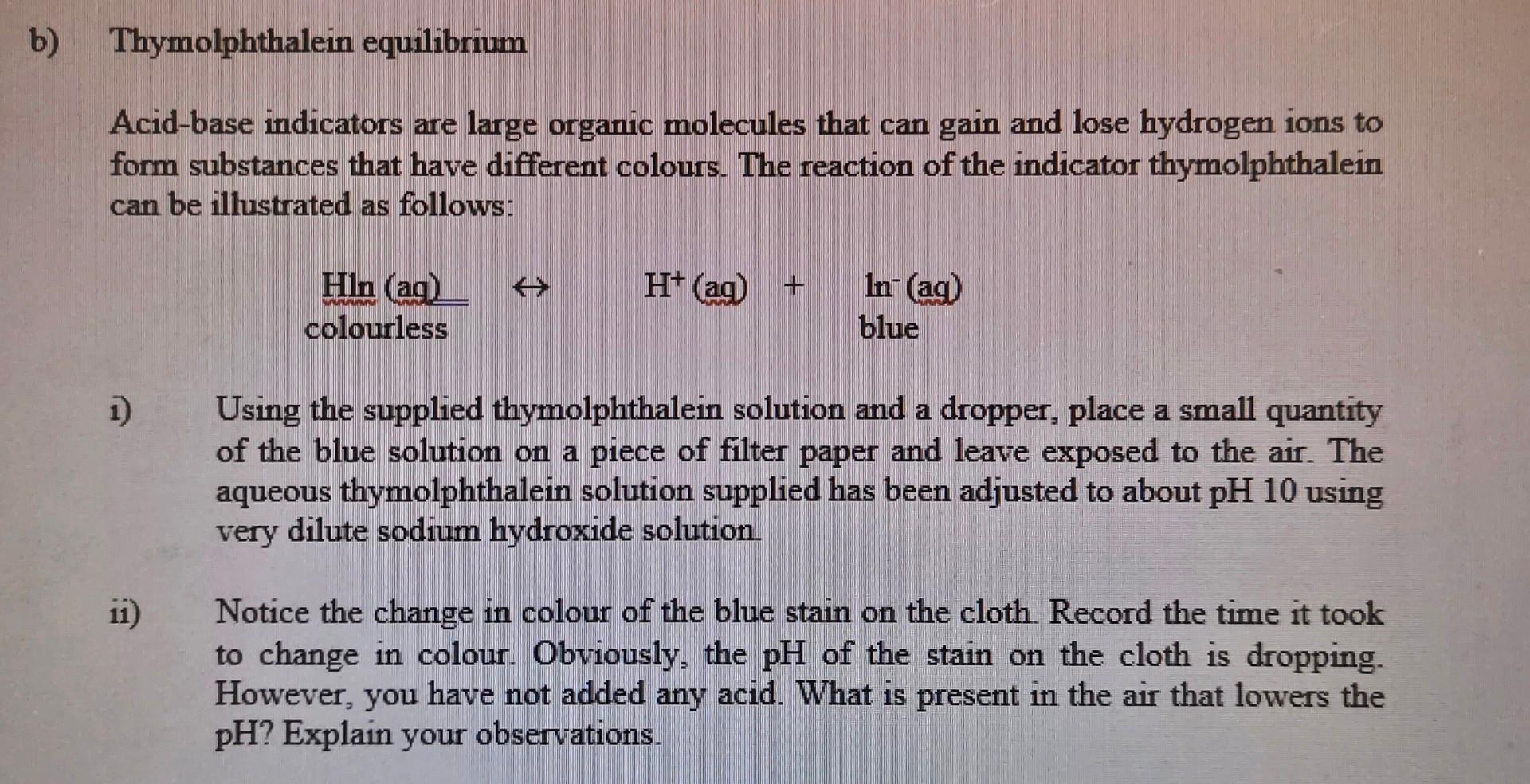 Solved Why the solution will turn from blue to colourless? | Chegg.com
