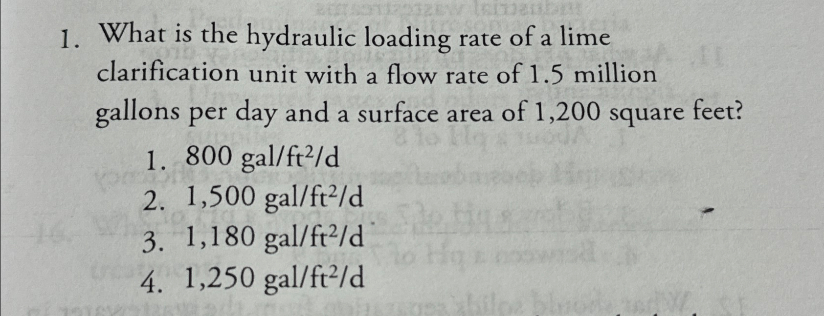 Solved What is the hydraulic loading rate of a lime | Chegg.com
