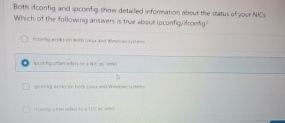 Solved Both ifconfig and ipconfig show detailed information | Chegg.com