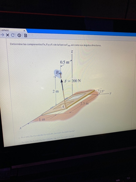 Solved Determine the components fx, fy, fz of the force fab, | Chegg.com