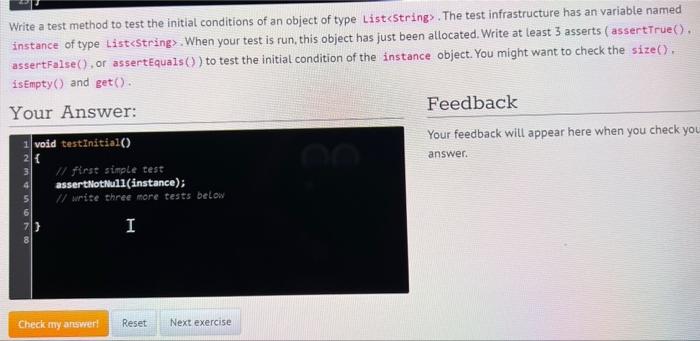 Solved Use this interface definition to solve this exercise. | Chegg.com