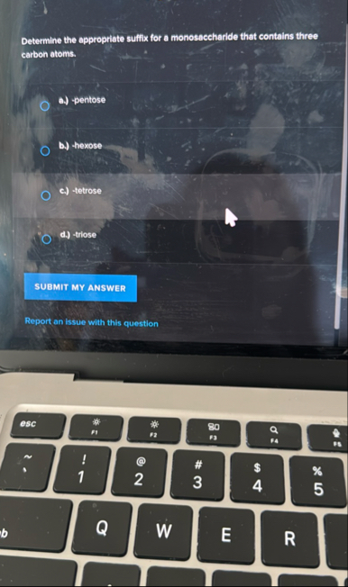 Solved Determine the appropriate suffix for a monosaccharide | Chegg.com