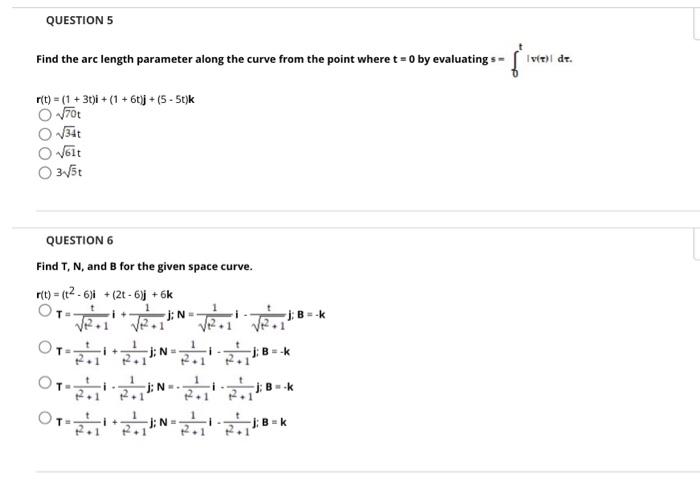 Solved Find the arc length parameter along the curve from | Chegg.com