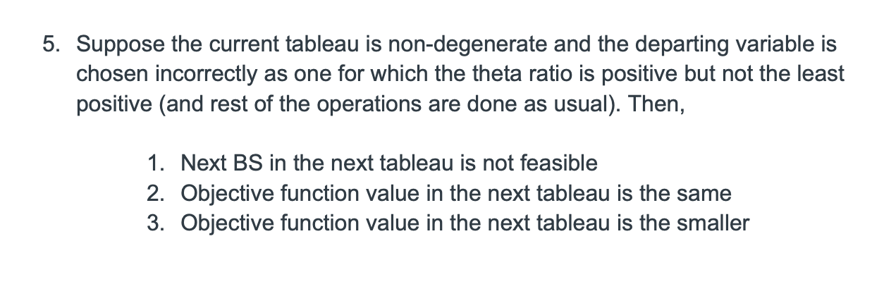 Solved Suppose the current tableau is non-degenerate and the | Chegg.com