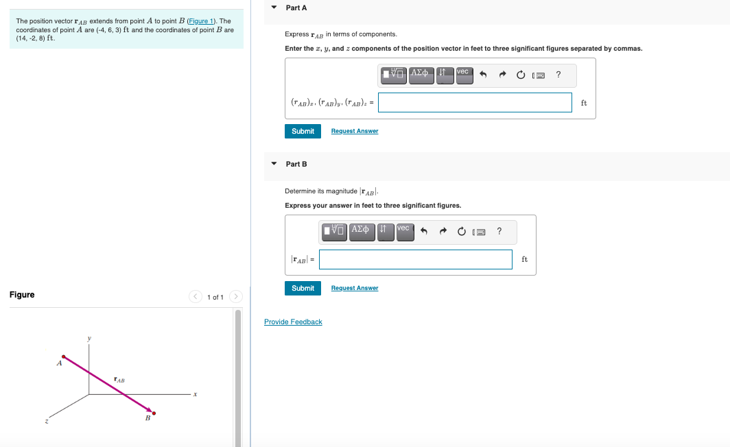 Solved The position vector rAB ﻿extends from point A ﻿to | Chegg.com