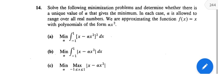 Solved 14. 244 Solve the following minimization problems and | Chegg.com