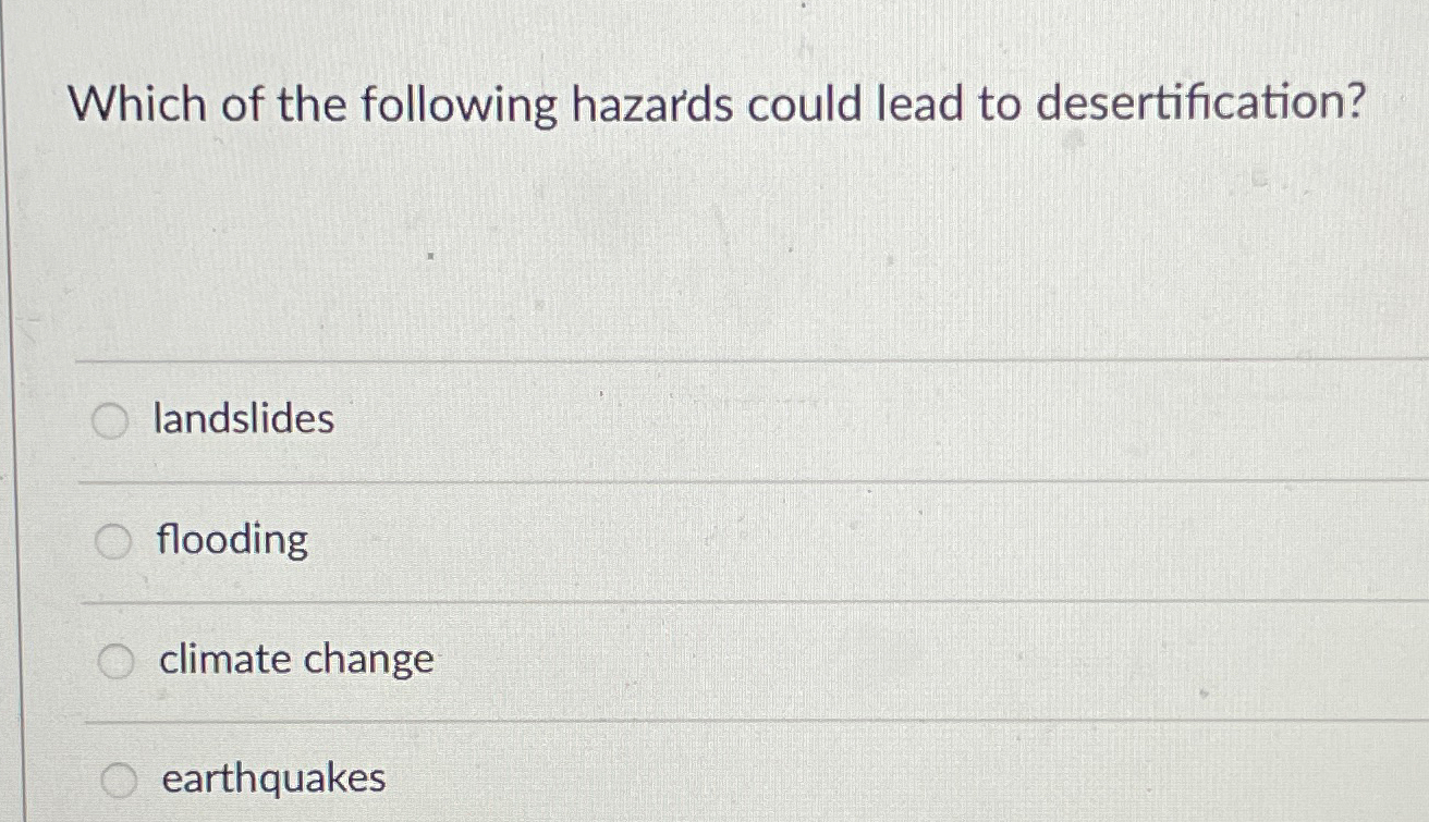 Solved Which of the following hazards could lead to | Chegg.com