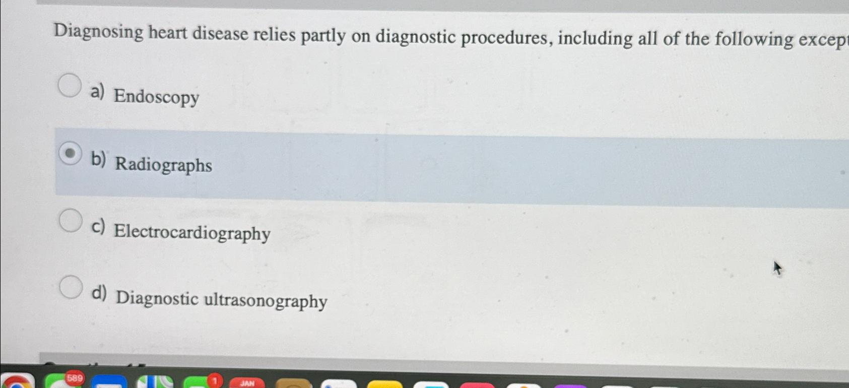 Solved Diagnosing heart disease relies partly on diagnostic | Chegg.com