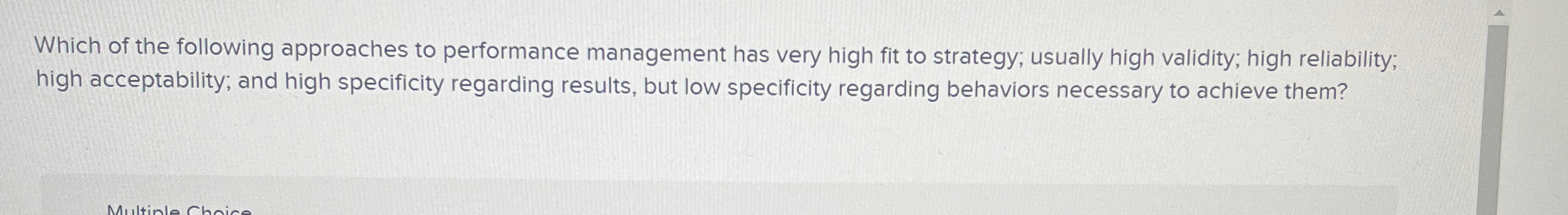 Solved Which of the following approaches to performance | Chegg.com