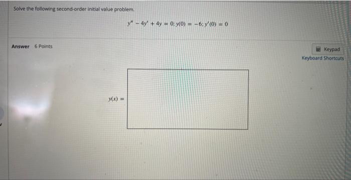 Solved Solve the following second-order initial value | Chegg.com
