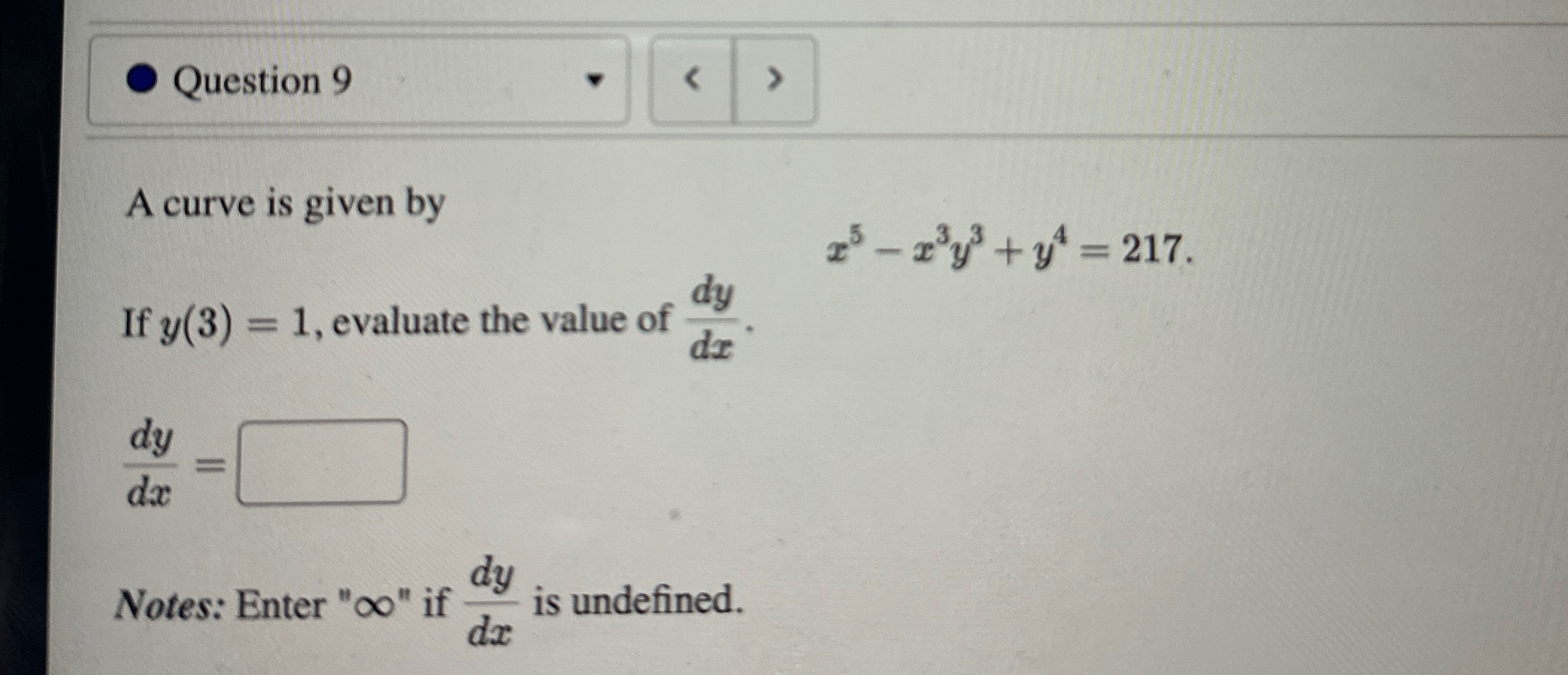 Solved Question 9A curve is given byIf y(3)=1, ﻿evaluate the | Chegg.com