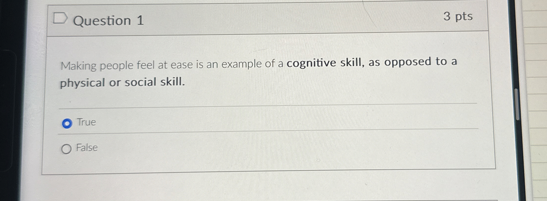 Solved Question 1Making people feel at ease is an example of | Chegg.com