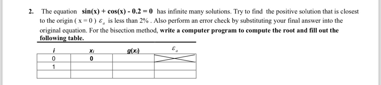 The equation sin(x)+cos(x)-0.2=0 ﻿has infinite many | Chegg.com