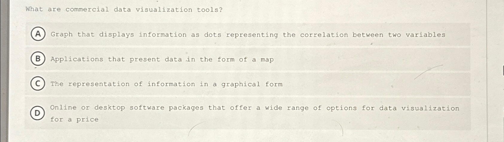 Solved What are commercial data visualization tools?Graph | Chegg.com
