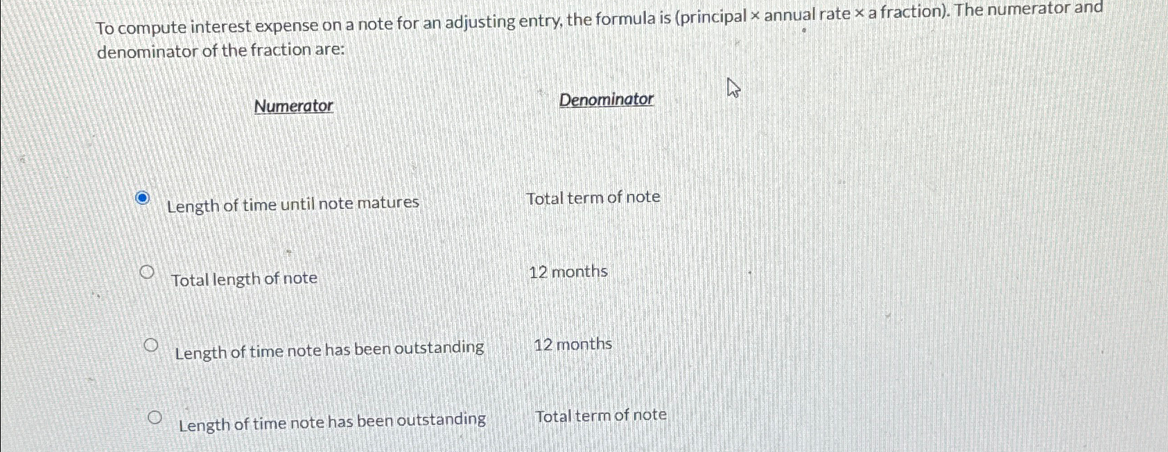 Solved To compute interest expense on a note for an | Chegg.com