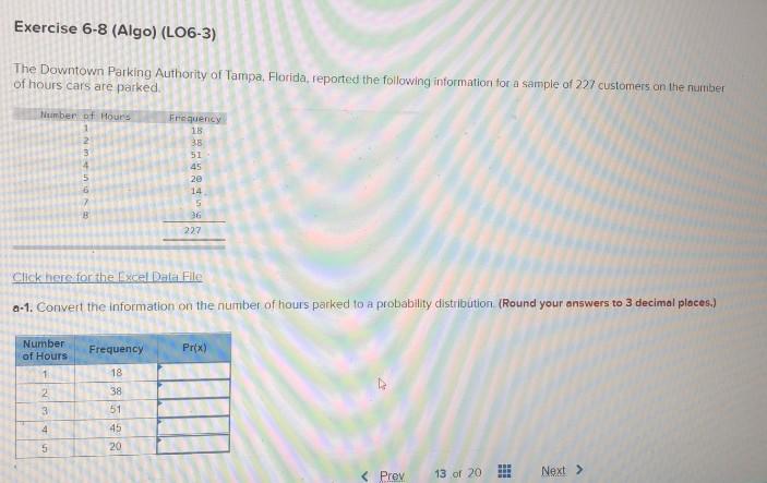 Solved Exercise 6-8 (Algo) (L06-3) The Downtown Parking | Chegg.com