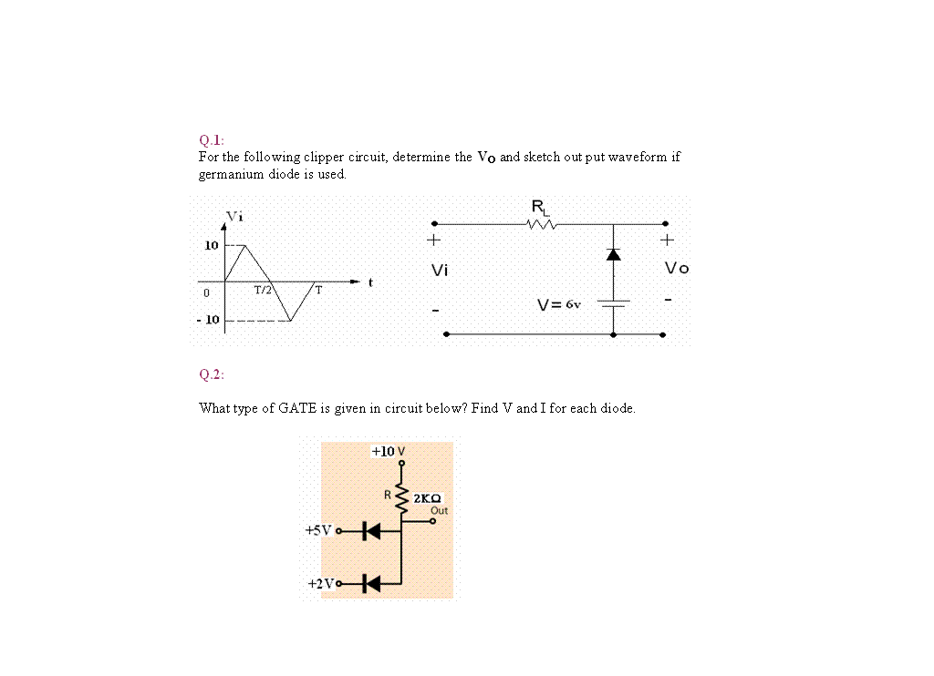 Solved For the following clipper circuit, determine the Vo | Chegg.com Solved For the following clipper circuit, determine the Vo | Chegg.com
