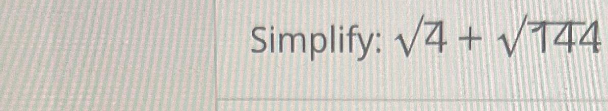 Solved Simplify: 42+1442 | Chegg.com