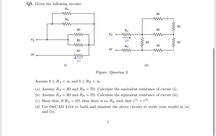 Solved Q3. Given the following circuits: Figure: Question 3. | Chegg.com