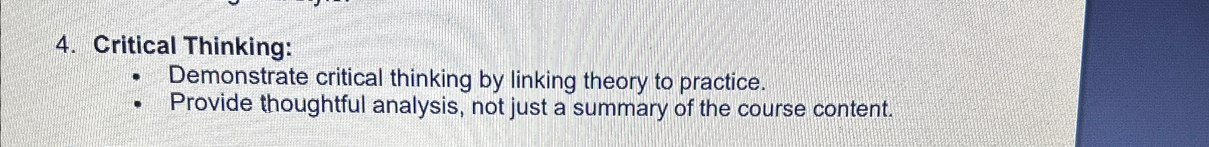 Solved Critical Thinking:Demonstrate critical thinking by | Chegg.com