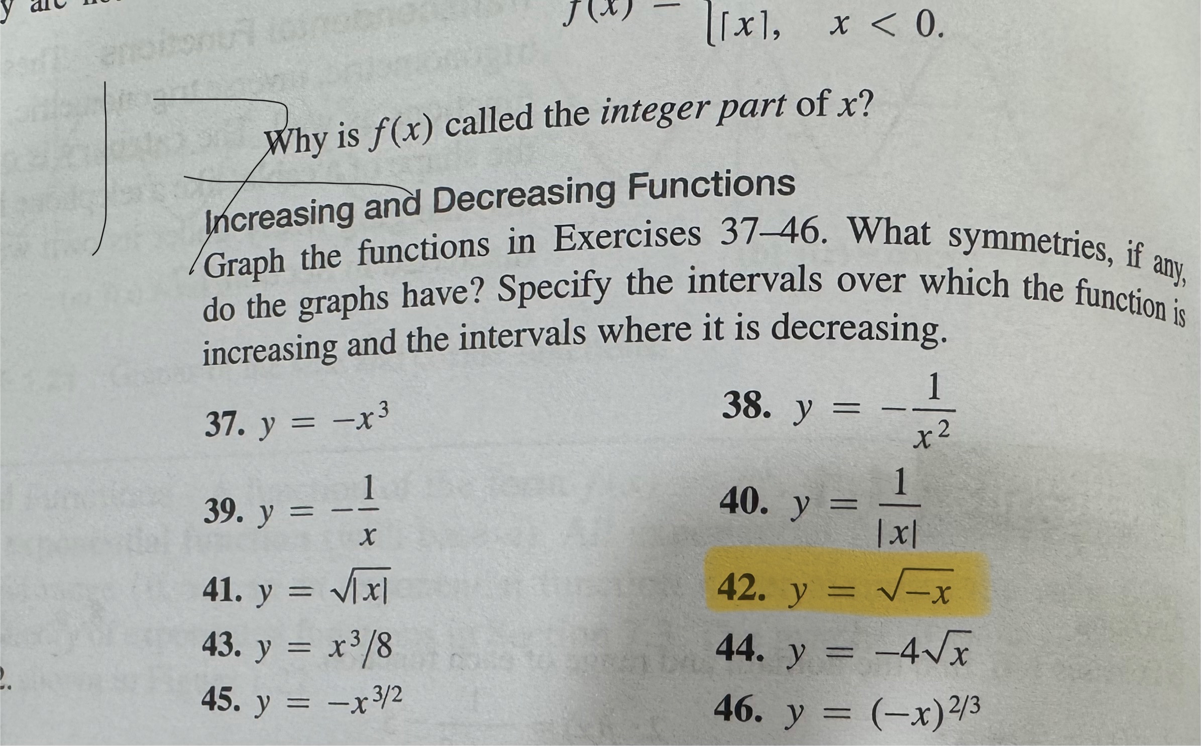 Solved Increasing and Decreasing FunctionsGraph the | Chegg.com