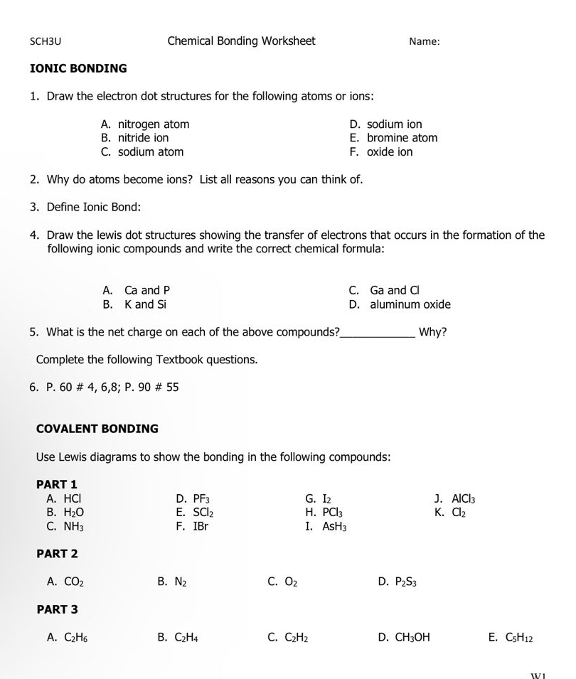 Solved How to solve SCH3UChemical Bonding | Chegg.com