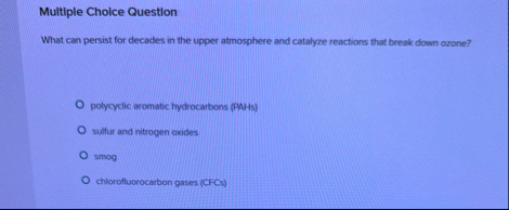 Solved Multiple Choice QuestionWhat can persist for decades | Chegg.com