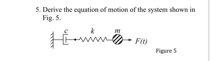 Solved 5. Derive the equation of motion of the system shown | Chegg.com