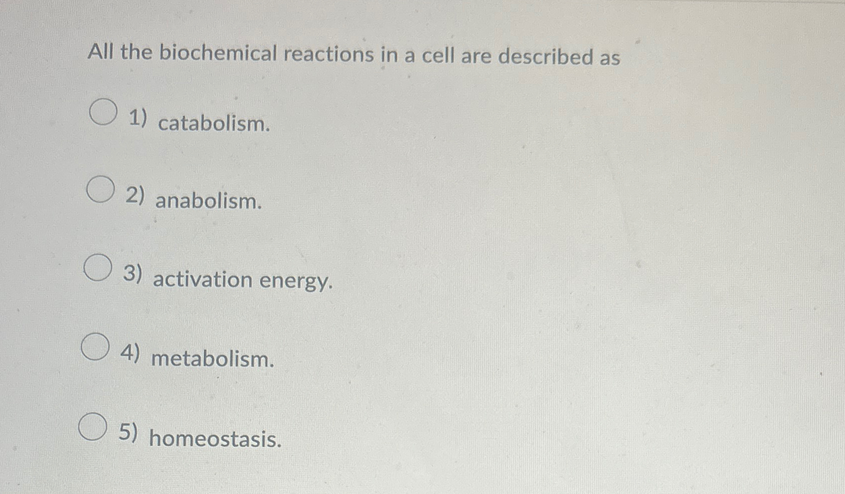 Solved All the biochemical reactions in a cell are described | Chegg.com