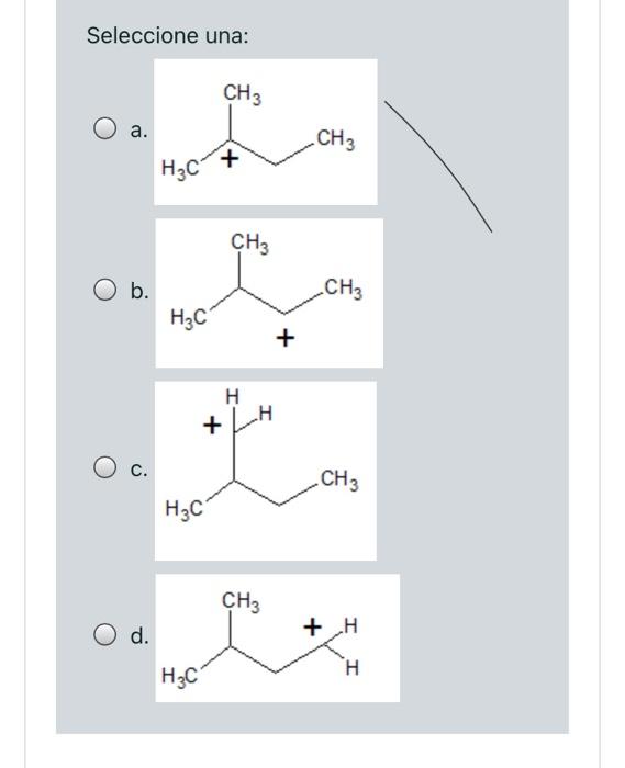 Solved CH3 H-CI CH3 нас Seleccione una: CH3 a. CH3 + H3C | Chegg.com