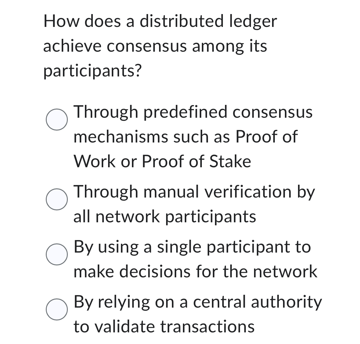 Solved How does a distributed ledger achieve consensus among | Chegg.com