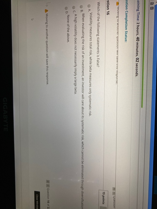 Solved aining Time: 2 hours, 40 minutes, 02 seconds. estion | Chegg.com Solved aining Time: 2 hours, 40 minutes, 02 seconds. estion | Chegg.com