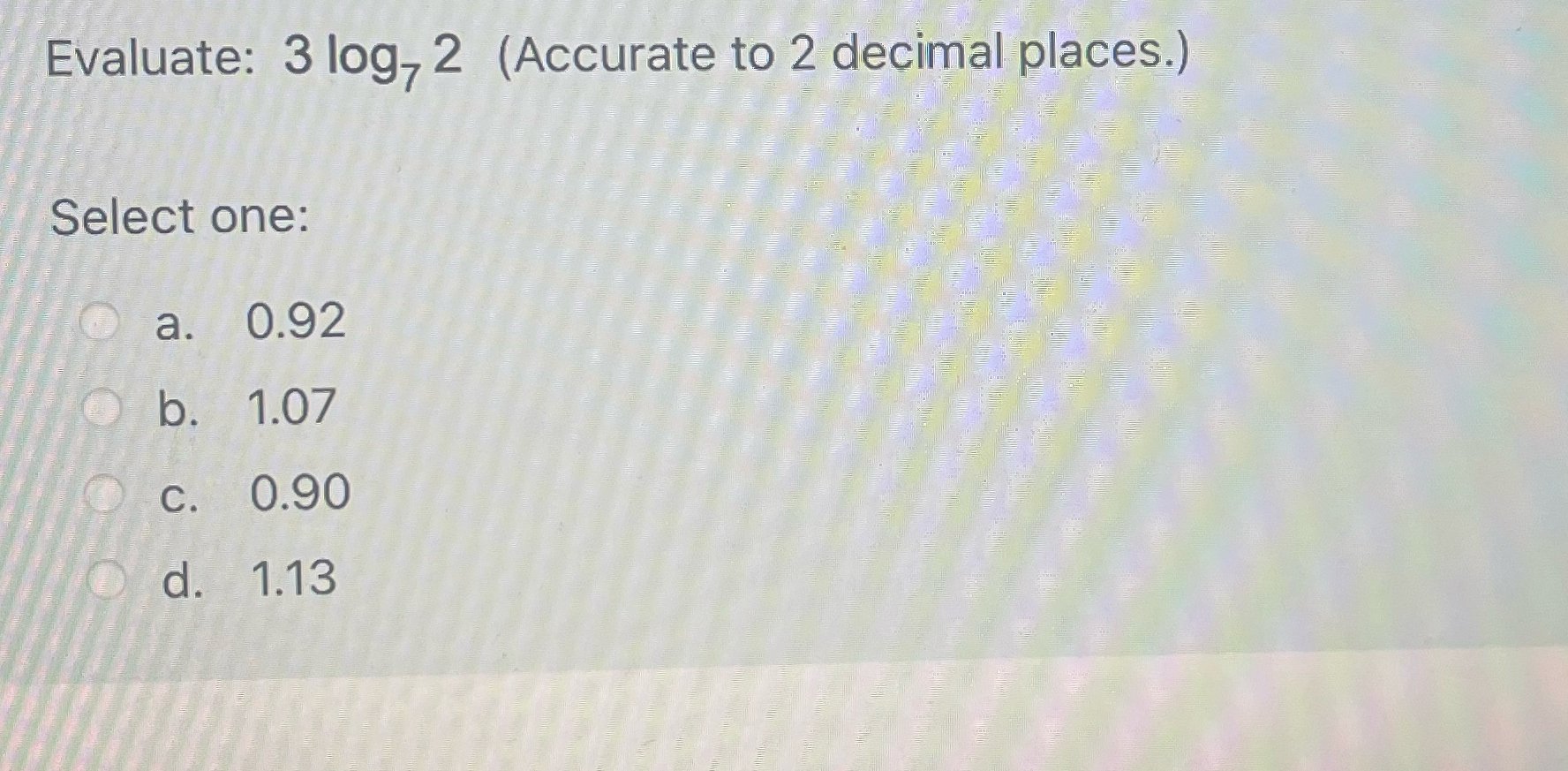 Solved Evaluate: 3log72 (Accurate to 2 ﻿decimal | Chegg.com