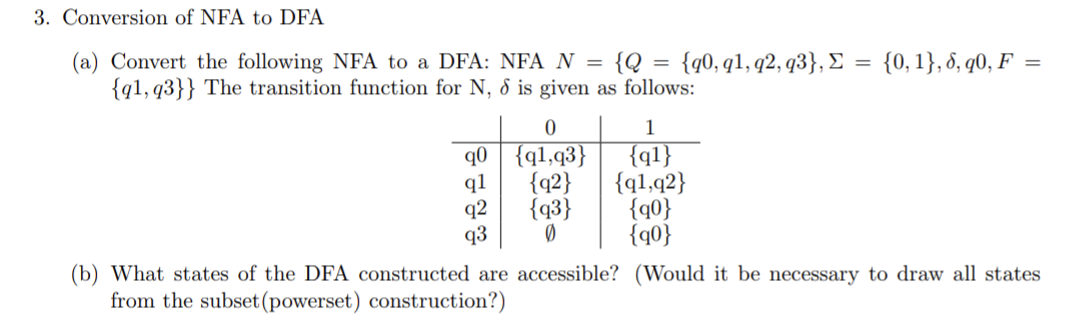 Solved Conversion of NFA to DFA(a) ﻿Convert the following | Chegg.com