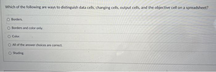 Solved Which of the following are ways to distinguish data | Chegg.com