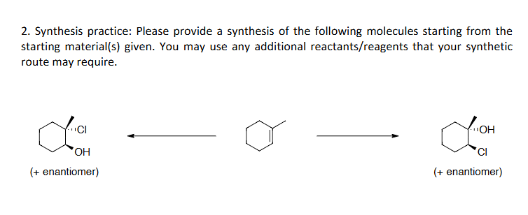 Solved Synthesis practice: Please provide a synthesis of | Chegg.com