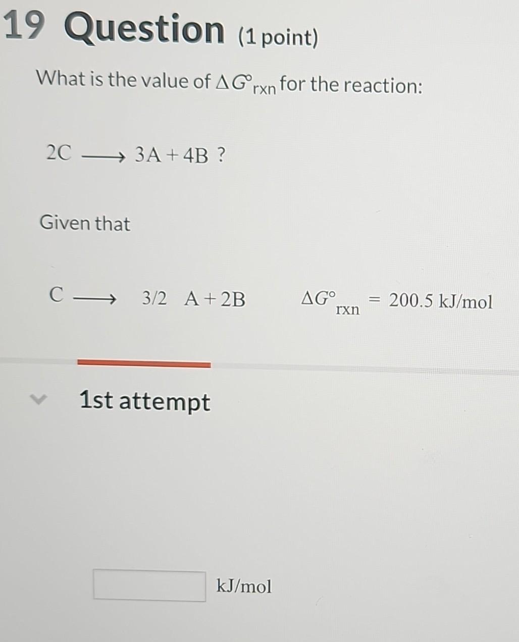 Solved What is the value of ΔGr×n∘ for the reaction: 2C 3 | Chegg.com