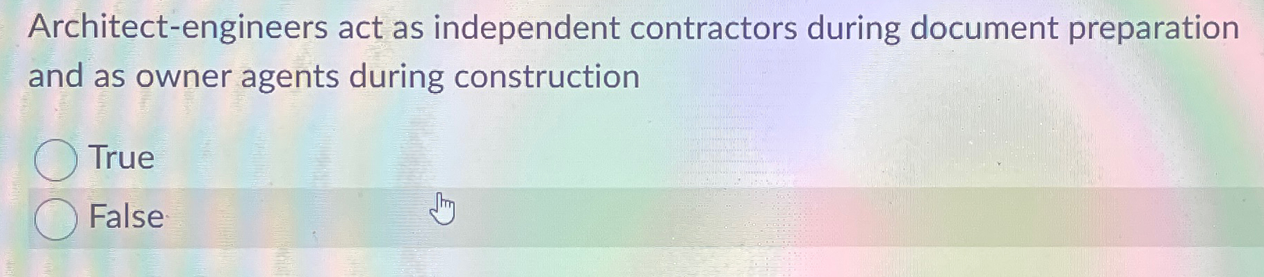 Solved Architect-engineers act as independent contractors | Chegg.com