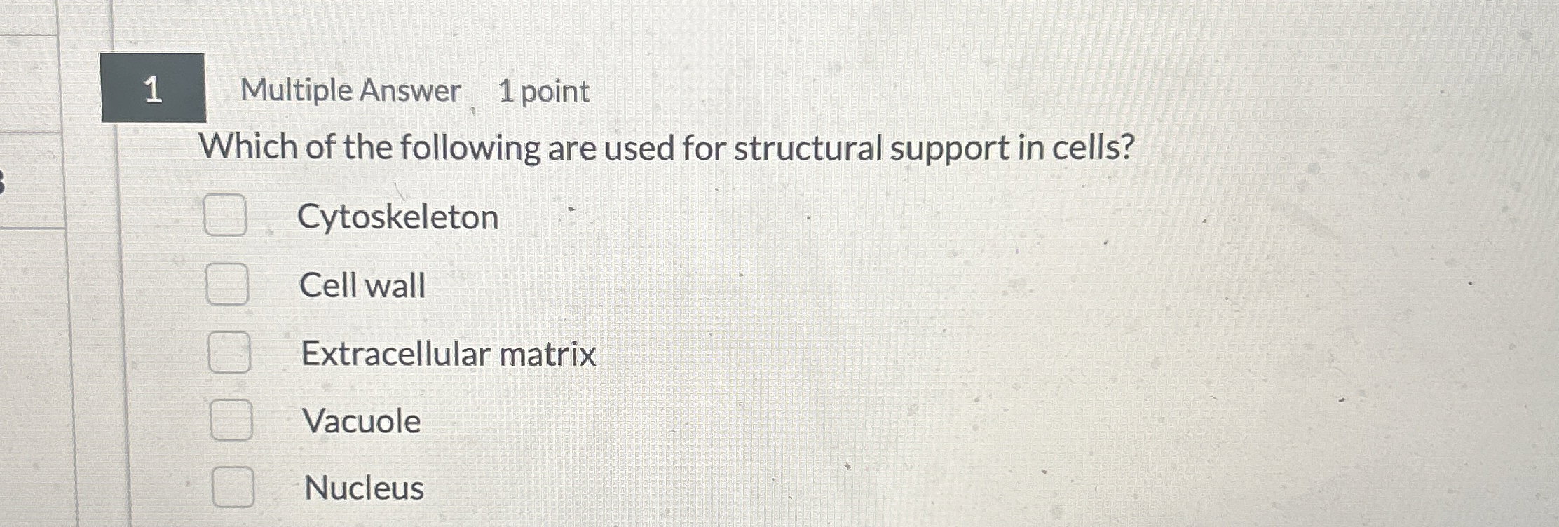 Solved 1Multiple Answer, 1 ﻿pointWhich of the following are | Chegg.com