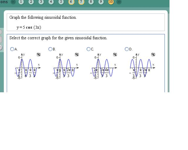 Solved Graph the following sinusoidal function y = 5 cos | Chegg.com
