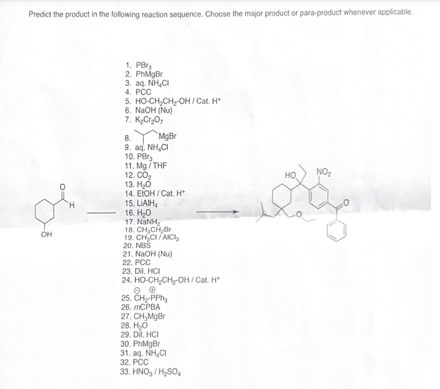 Predict the product in the following reaction | Chegg.com